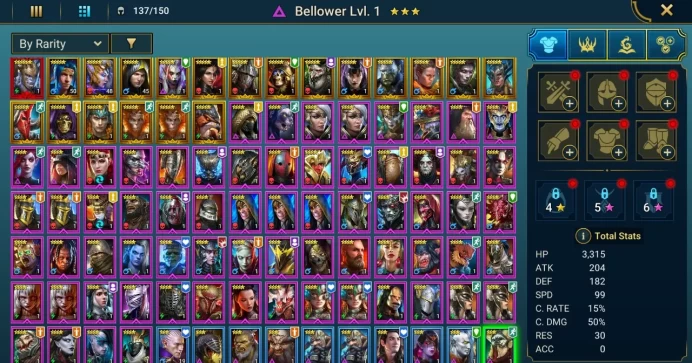 Starter with Mythical - Gharol : 74k energy / 49 mln coins / Grohak ...