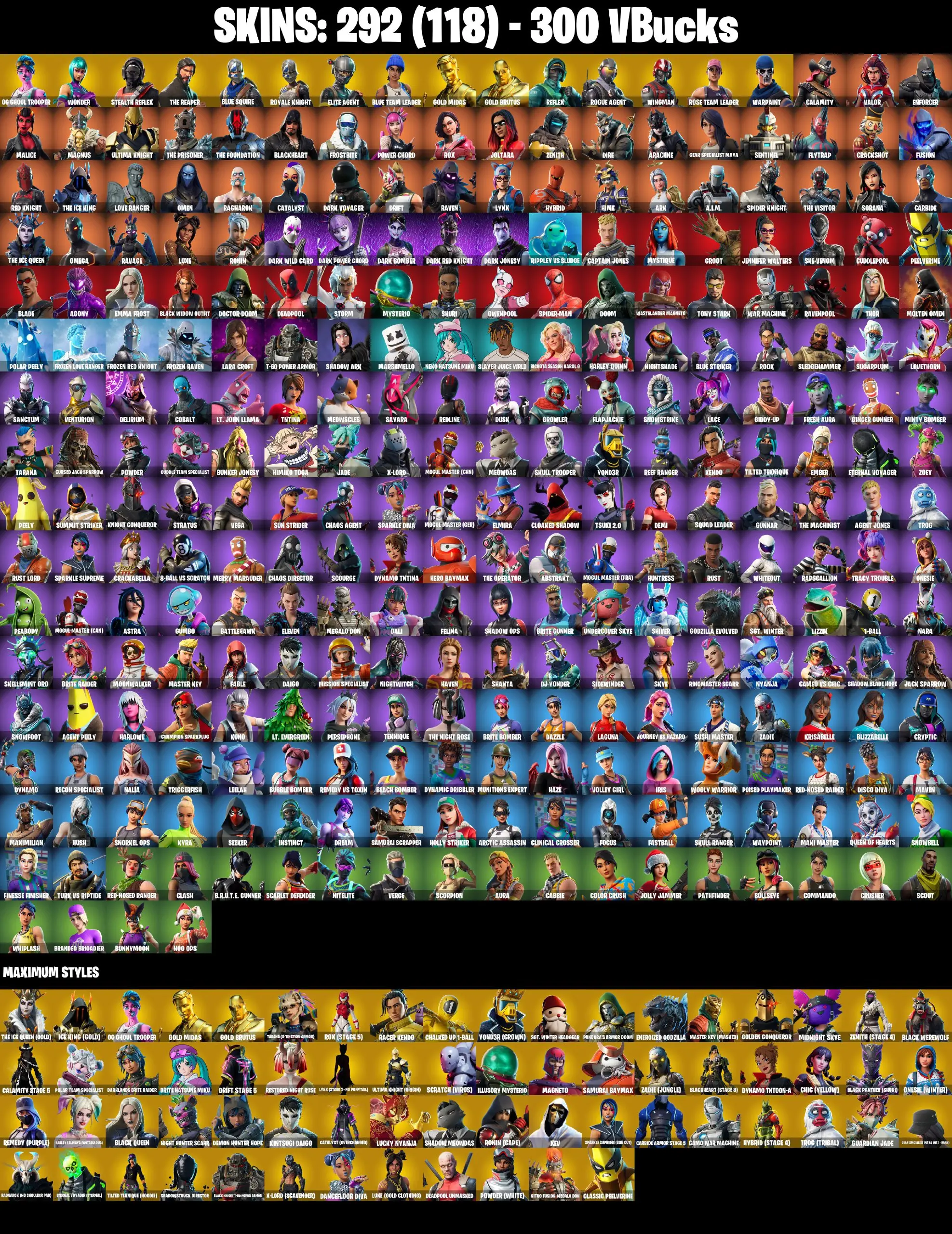 (PC) 300 VB) 292 SKINS / OG GHOUL TROOPER / WONDER / STEALTH REFLEX ...