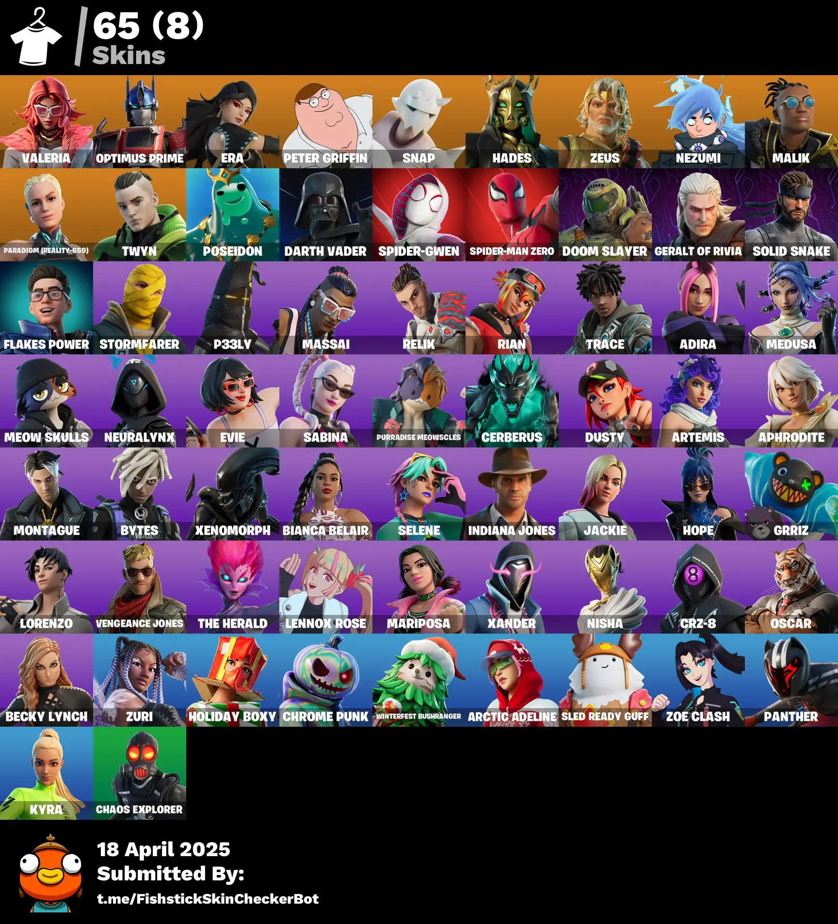 65 skins 】32 Max Styles | Xenomorph | Panther | Becky Lynch | Valeria ...