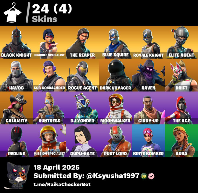 【PC/PS/XB】 24 SKINS BLACK KNIGHT | SPARKLE SPECIALIST | THE REAPER ...