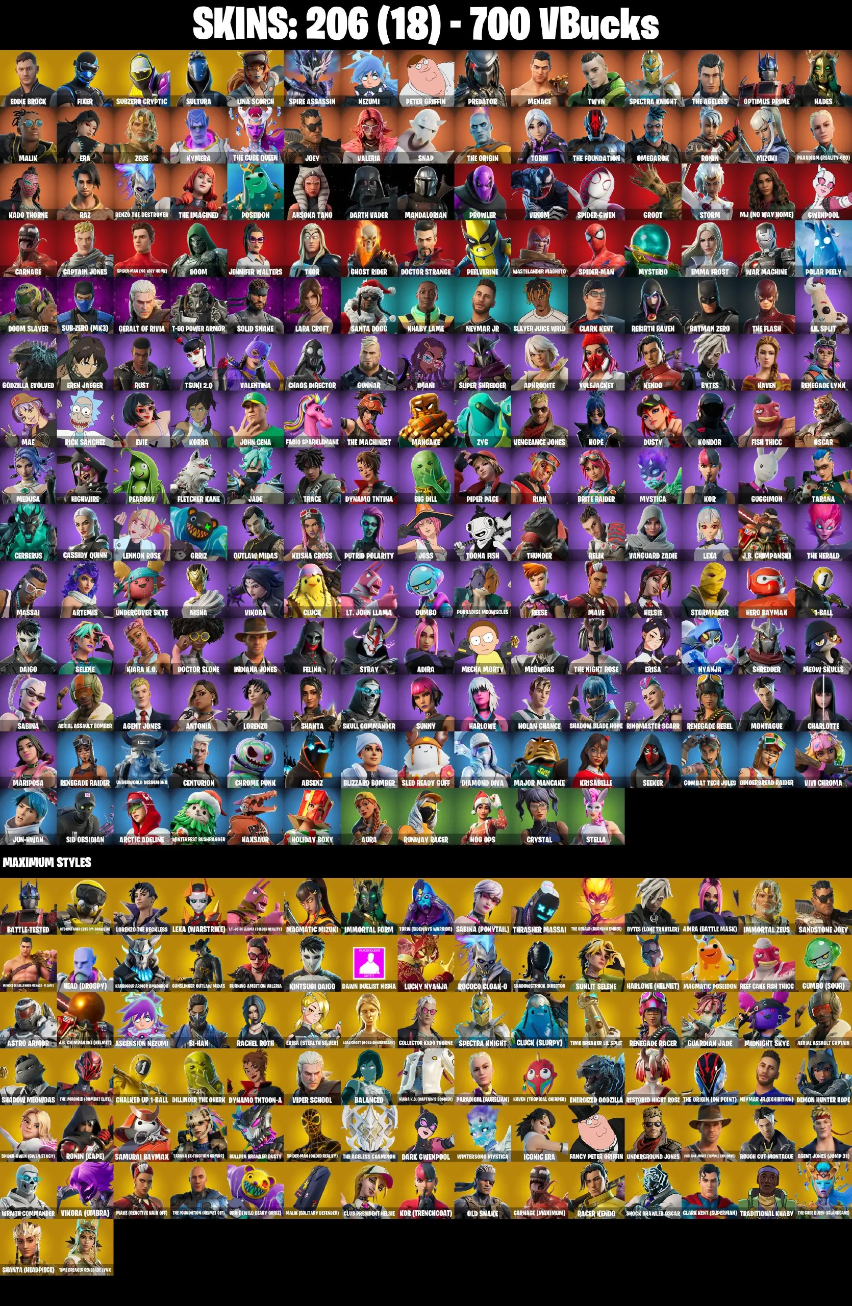 [PC/XBOX] 700 VB) 206 SKINS / RENEGADE RAIDER / LINA SCORCH / SUBZERO ...