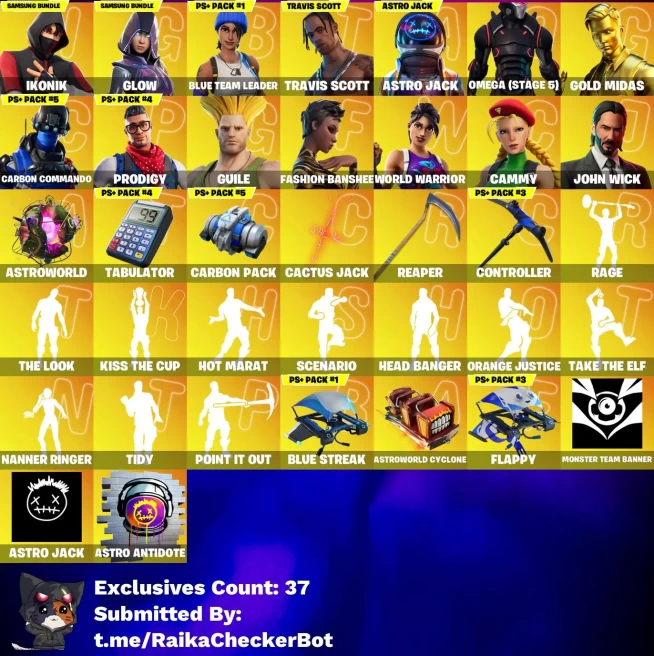 228 SKINS | IKONIK | TRAVIS SCOTT | GLOW | BLUE TEAM LEADER | ASTRO ...