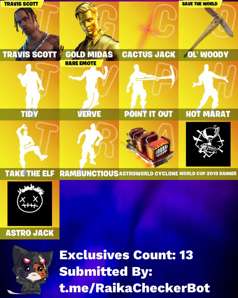 [PSN/XBOX/PC] 199 SKINS | TRAVIS SCOTT | GOLD MIDAS | VENDETTA (STAGE 5 ...
