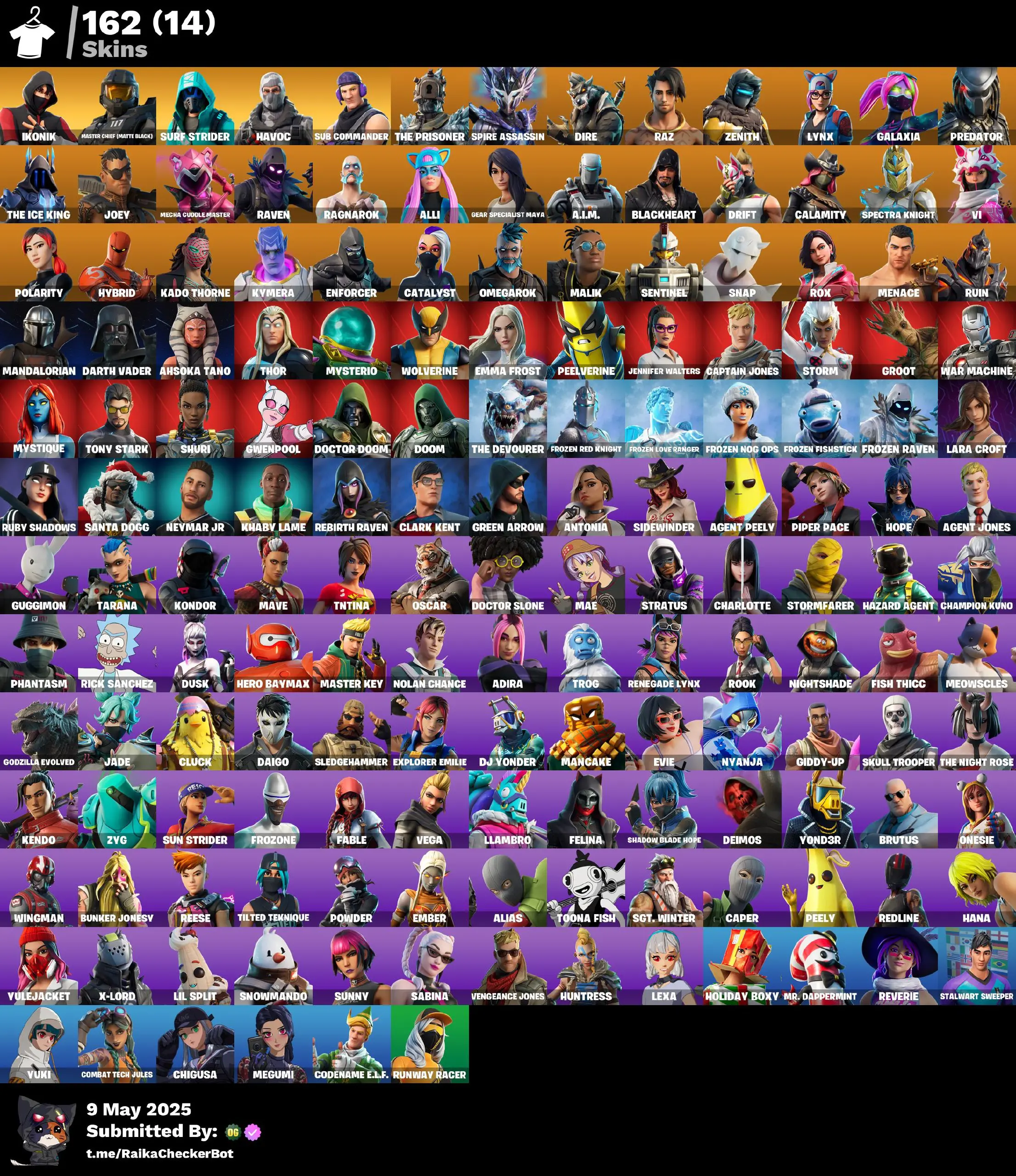 [PC] 162 skins | IKONIK | Master Chief (Matte Black) | Surf Strider | Havoc | Sub Commander ...