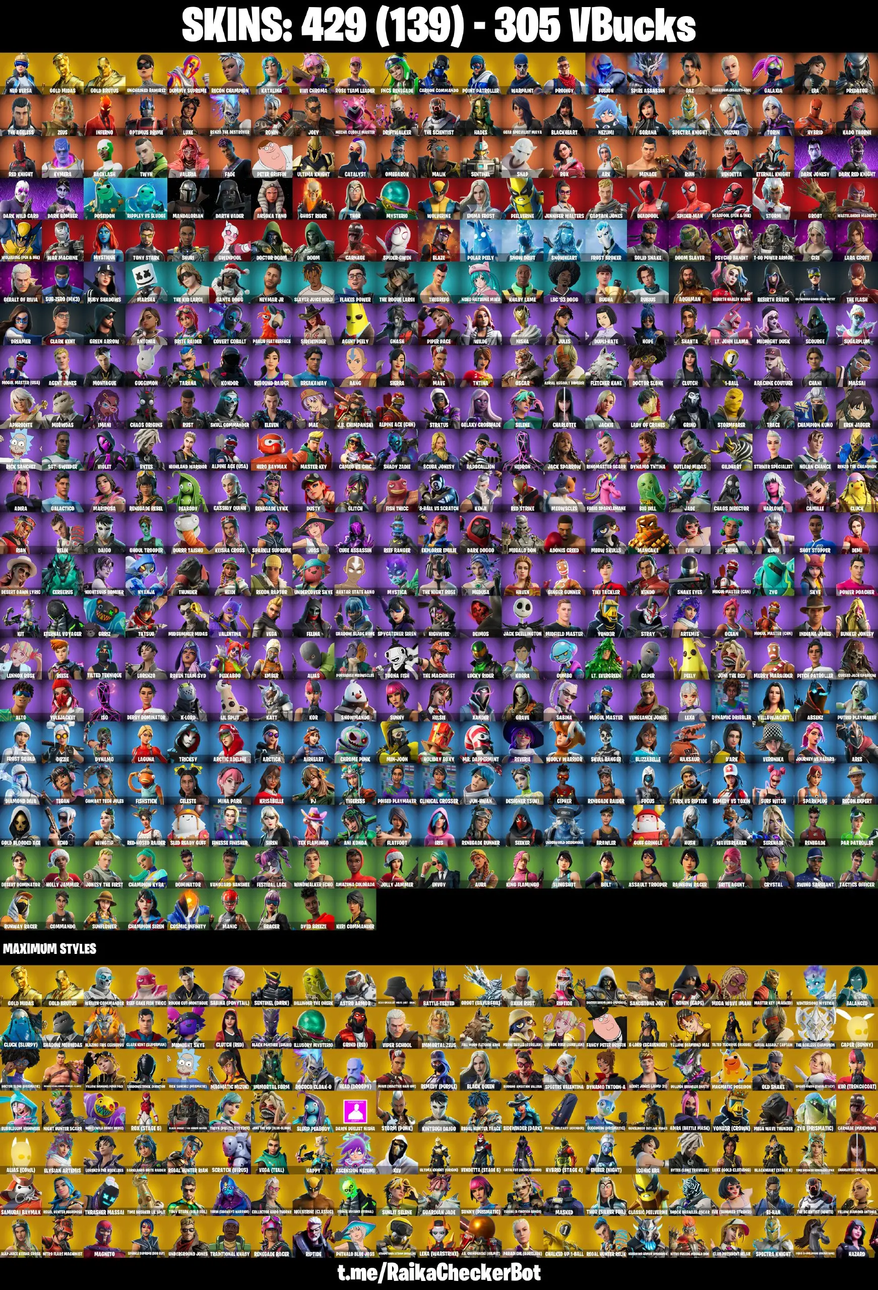 429 skins | OG STW | Neo Versa | Renegade Raider | Gold Midas | Gold ...