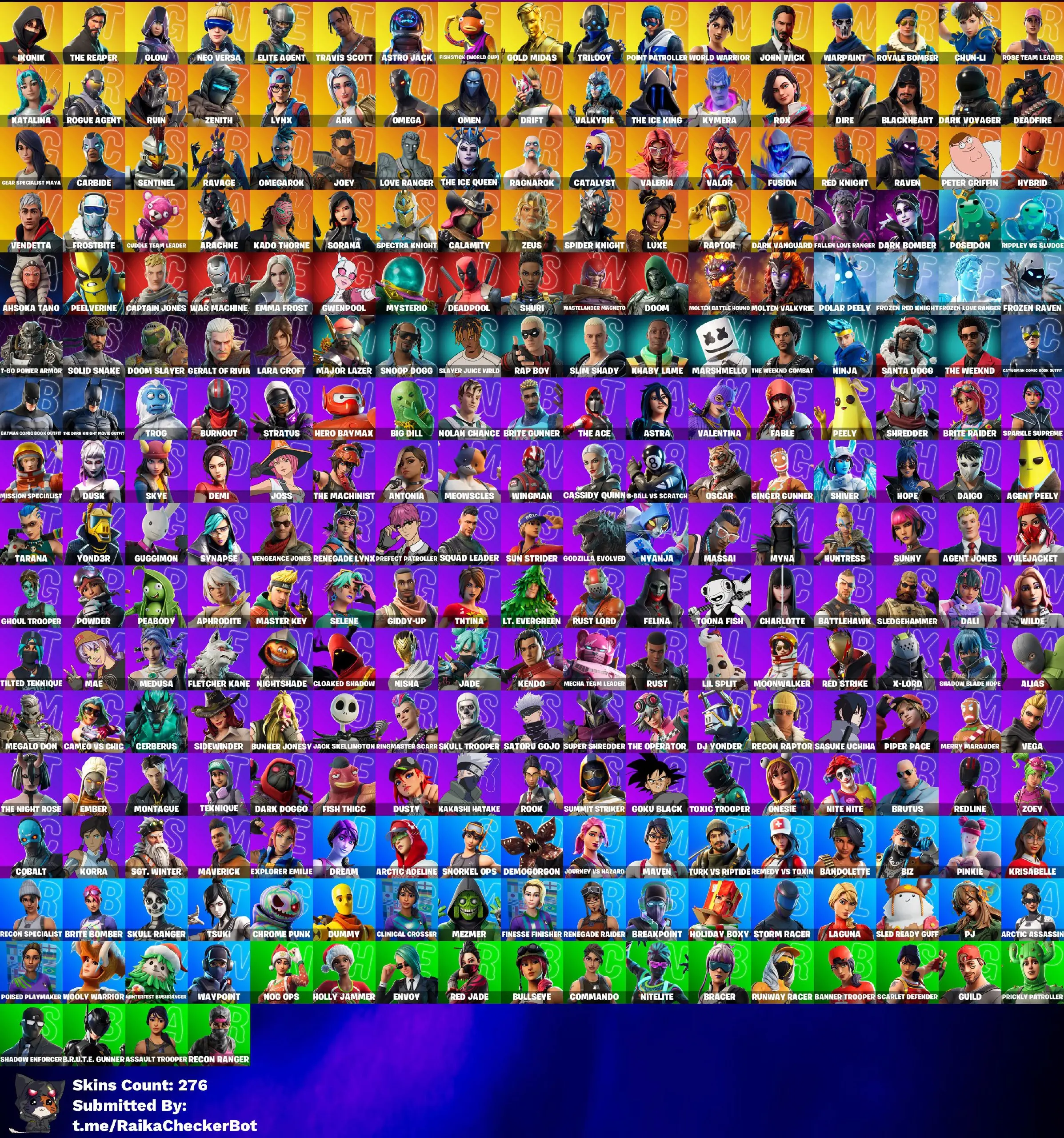 [PC] 276 skins | OG STW | IKONIK | The Reaper | Glow | Neo Versa ...