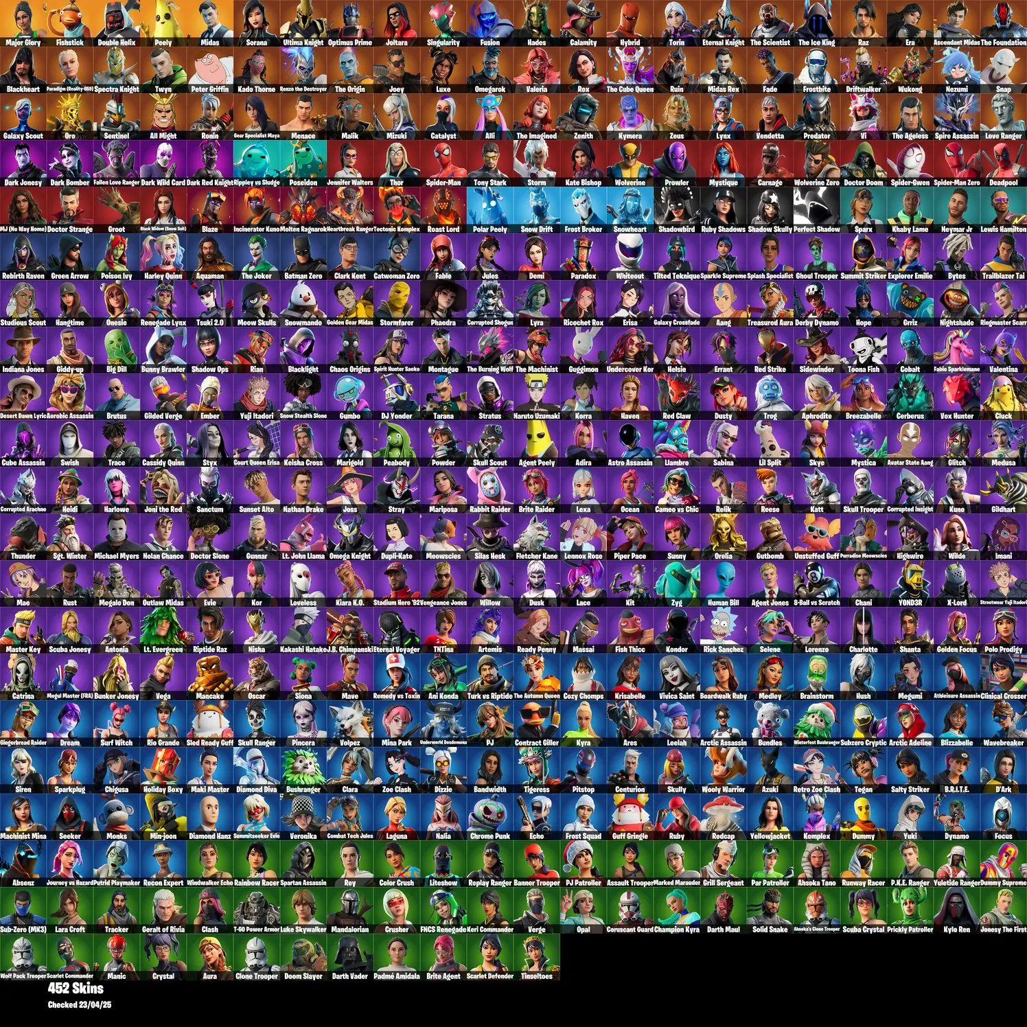 (PC) 2610 VB) 452 SKINS / DOUBLE HELIX / GOLD MIDAS / GOLD MEOWSCLES ...