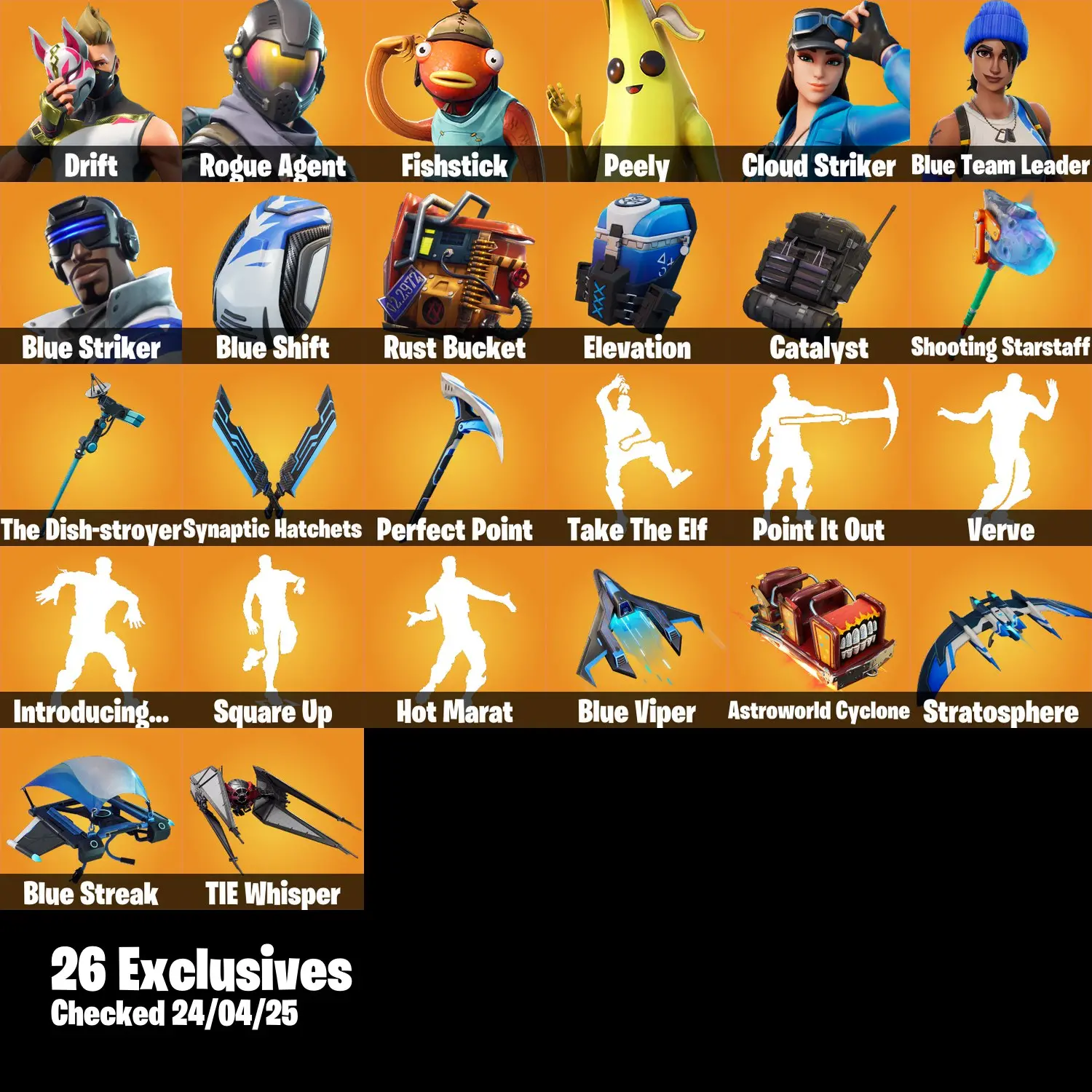 [PC/PSN] 378 Skins | Drift | Rogue Agent | Fishstick | Peely | Cloud ...