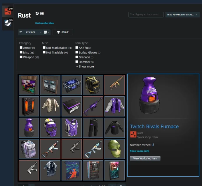 10 LVL STEAM] • [2000+ hours] • [74 Twitch Drops/Skins] [NATIVE MAIL ...