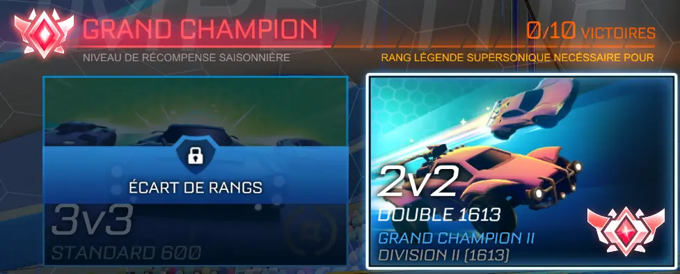 Grand Champion II 2v2 (1613) 】【 Récompense GC 】 【 S18 】 【 Accès complet ...