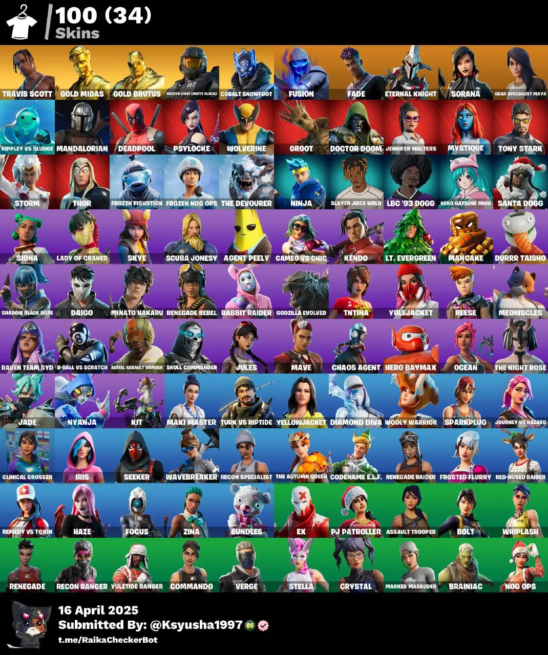 【PC + OTHER】 100 SKINS TRAVIS SCOTT | MERRY MINT AXE | RENEGADE RAIDER ...