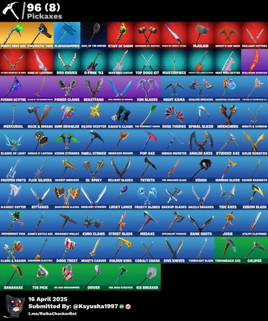 【PC + OTHER】 100 SKINS TRAVIS SCOTT | MERRY MINT AXE | RENEGADE RAIDER | GOLD MIDAS | GOLD ...