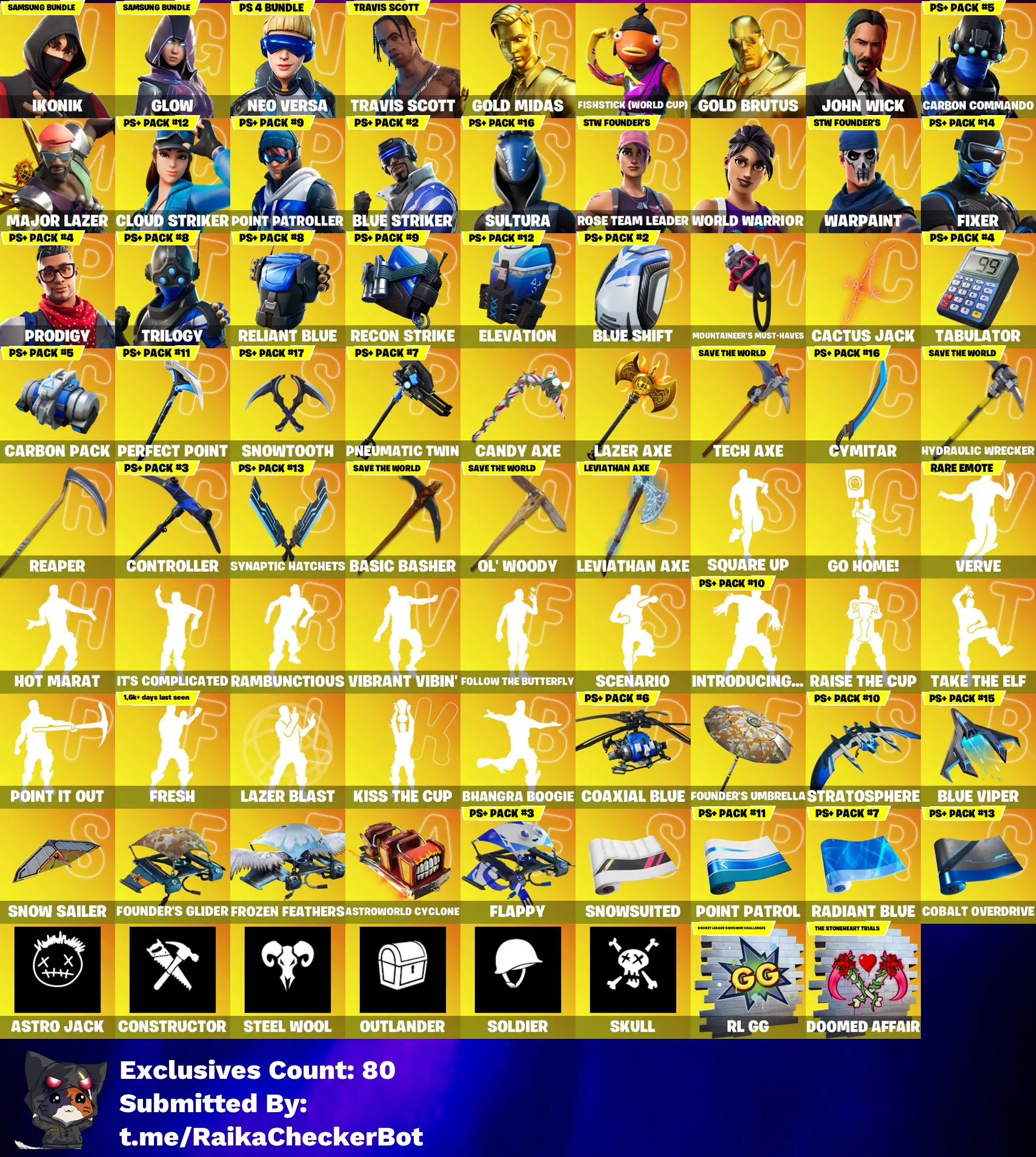 371 SKINS | OG STW | IKONIK | TRAVIS SCOTT | GLOW | NEO VERSA | GOLD MIDAS | FISHSTICK (WORLD ...