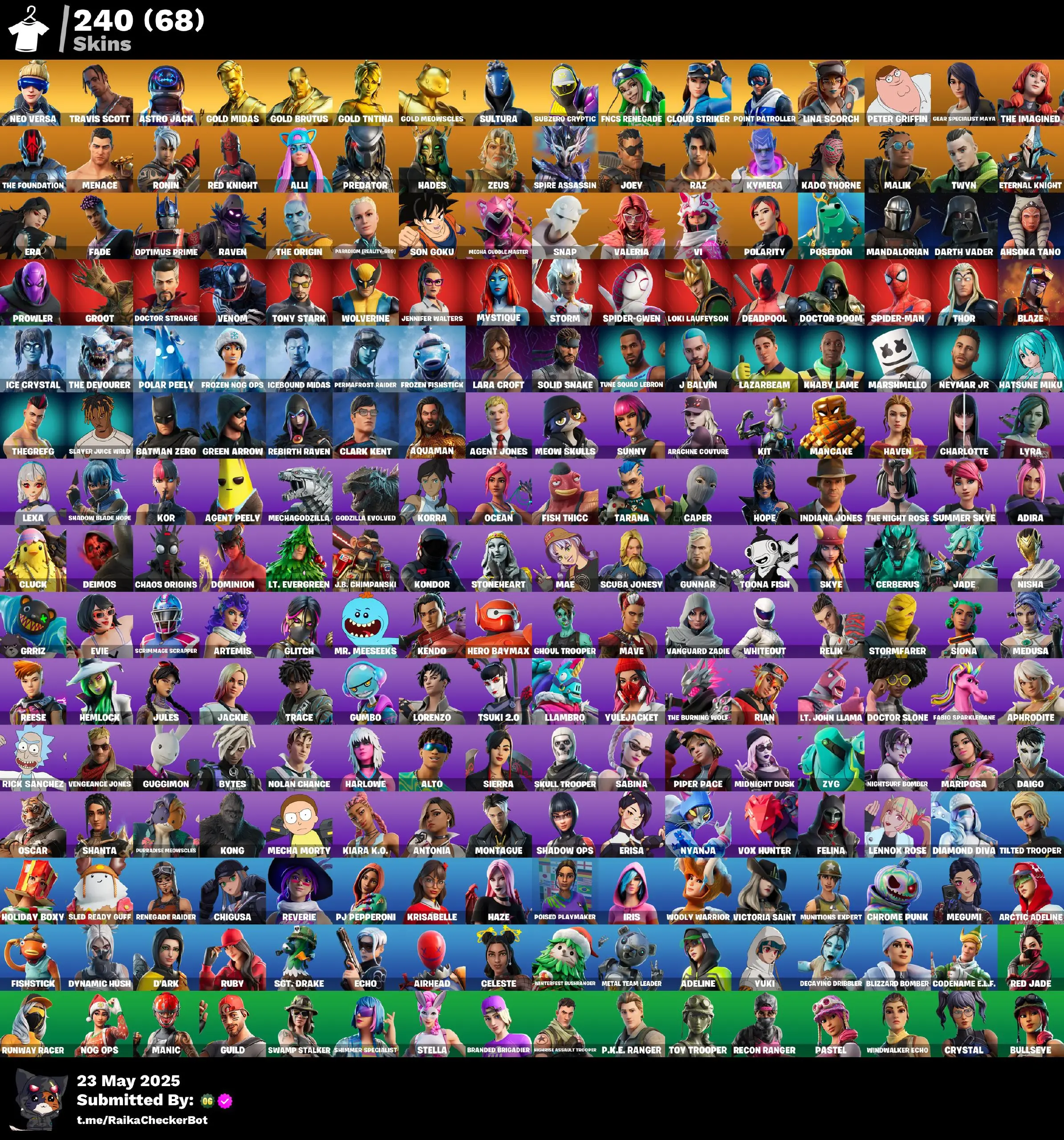 240 Skins | Neo Versa | Travis Scott | Astro Jack | Renegade Raider ...