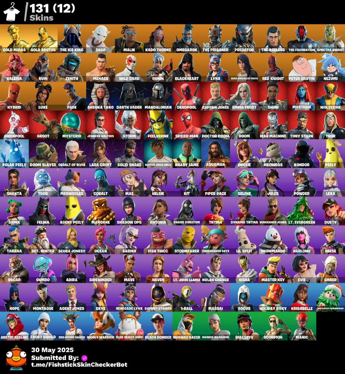 【131 skins】62 Max Styles | Gold Midas | Gold Brutus | The Ice King ...