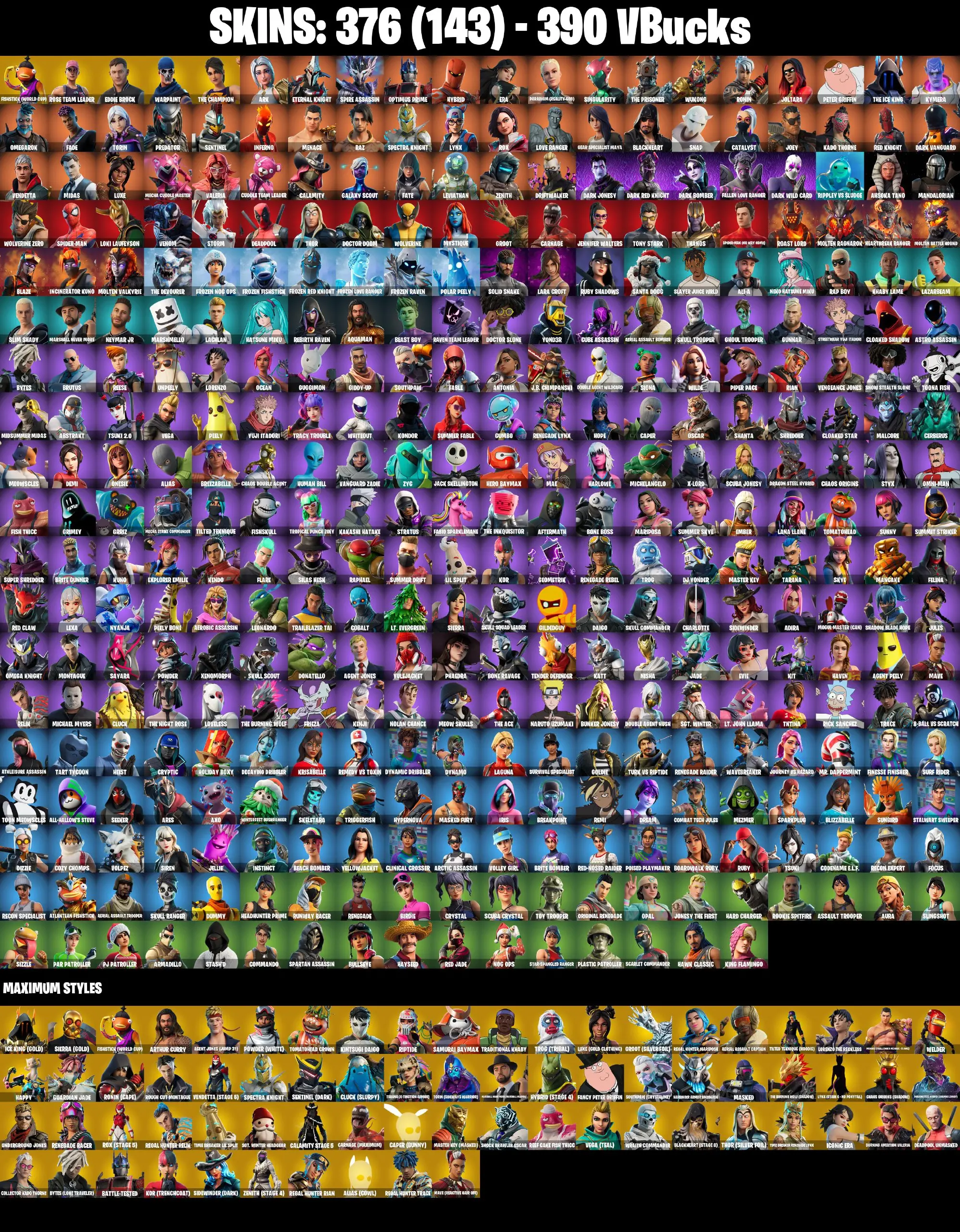 [PC/XBOX] 390 VB) 376 SKINS / RENEGADE RAIDER / AERIAL ASSAULT TROOPER ...