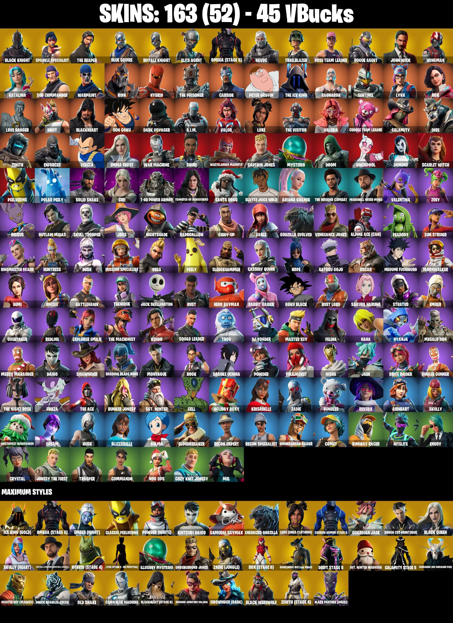 (PC/XBOX) 45 VB) 163 SKINS / BLACK KNIGHT / SPARKLE SPECIALIST / THE ...
