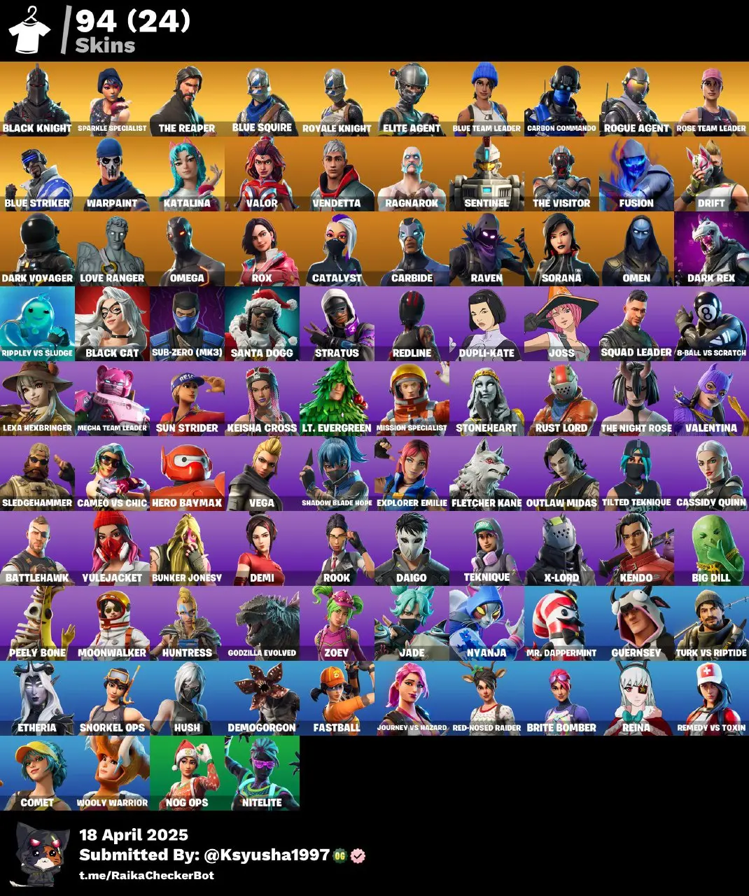 【PC + OTHER】 96 SKINS OG STW | BLACK KNIGHT | SPARKLE SPECIALIST | THE ...