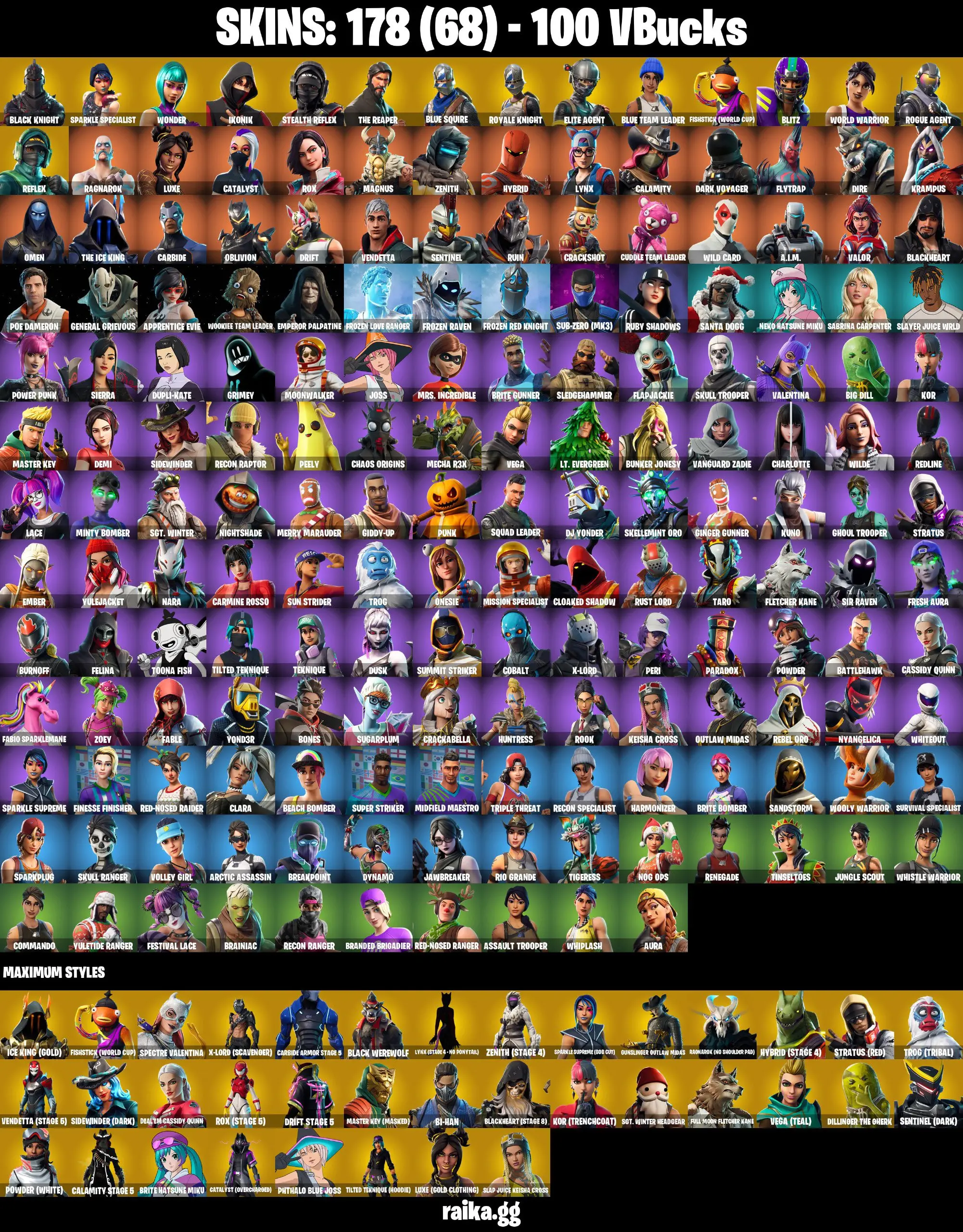 【PC + OTHER】 178 SKINS WONDER | IKONIK | BLACK KNIGHT | STEALTH REFLEX ...
