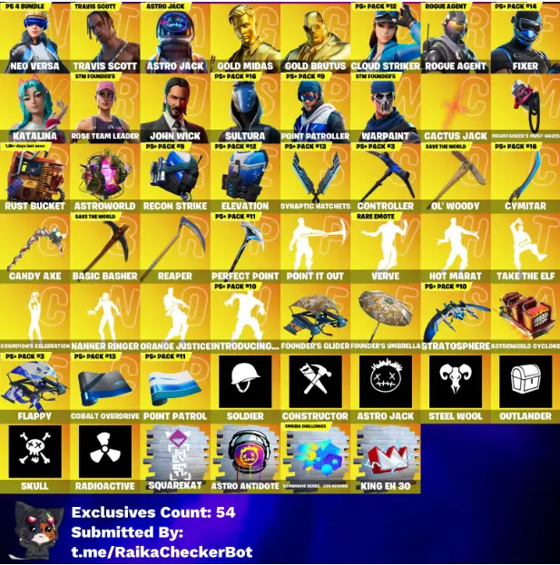 [PC/PSN/XBOX] 251 SKINS | OG STW | TRAVIS SCOTT | NEO VERSA | ASTRO ...