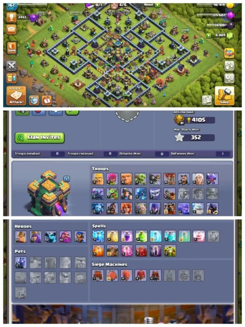 M4 8K GEMS TH 13 FULLY MAX TH 14 NEW HERO- 70,75,50,48,25 EPIC- GG,FB ...