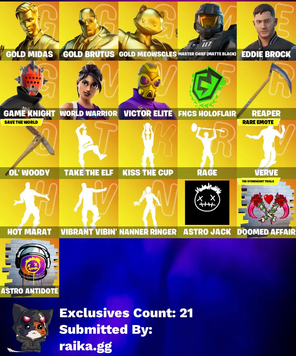 335 SKINS | GOLD MIDAS | GOLD BRUTUS | GOLD MEOWSCLES | MASTER CHIEF ...