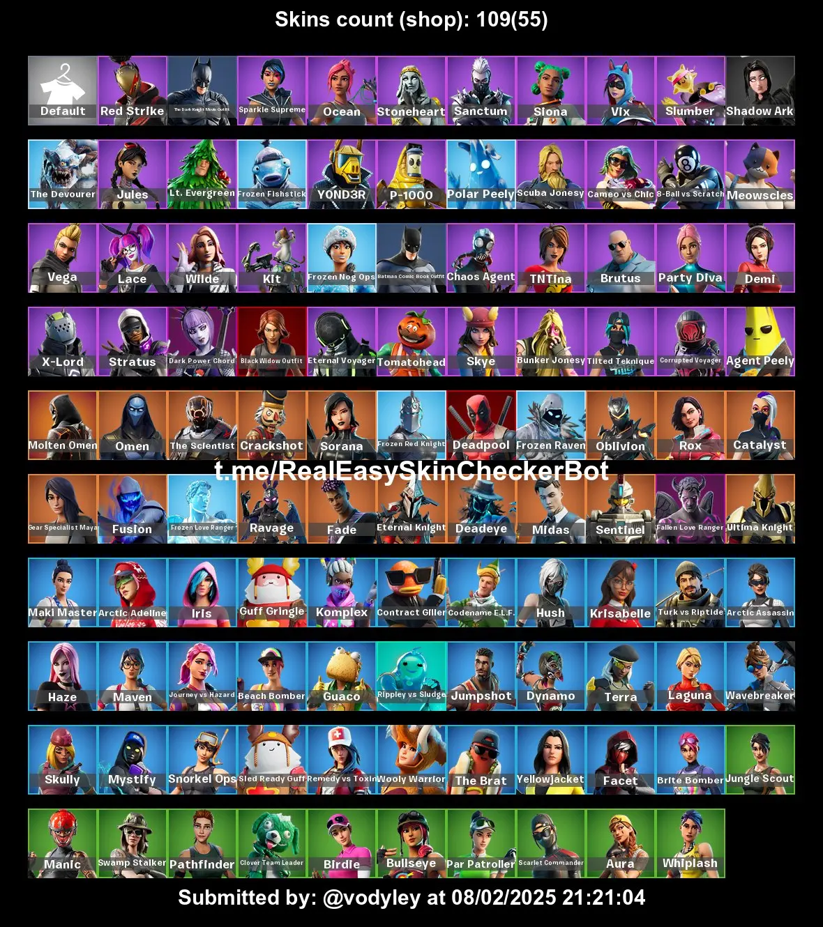 Y0ND3R | 108 SKINS | Full access mail | Can play PC/XBOX | Frozen Red ...