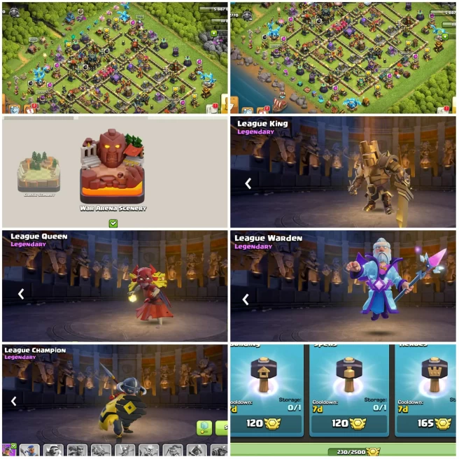 [4 Leauge Skins With War Arena Scenary]|Th17 World Best Rare|Almost Max ...