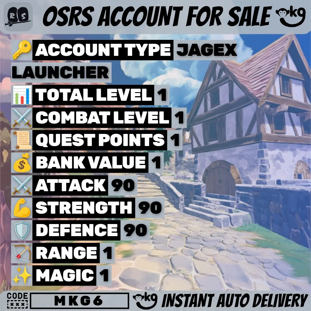 Old School Runescape Account for PC | Total Lvl: 1, Combat: 1 - MKG - iGV