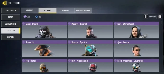 Level 400 / 6 legend guns / 280 epic guns / 119 characters / Changable ...