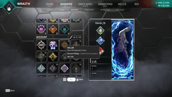 Apex legends/343lvl/1200 Coin/48 Legendary/Prime Precision/Zak1148 - iGV