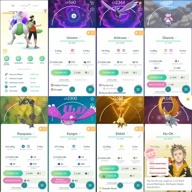 1743 LV50 Cosmogx2 Shundo Ho-Oh Shiny Shadow Mewtwo Shiny Mega Rayquaza ...