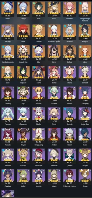 Europe AR56 | 21 legendary characters | 2 weapons | Furina + Navia ...