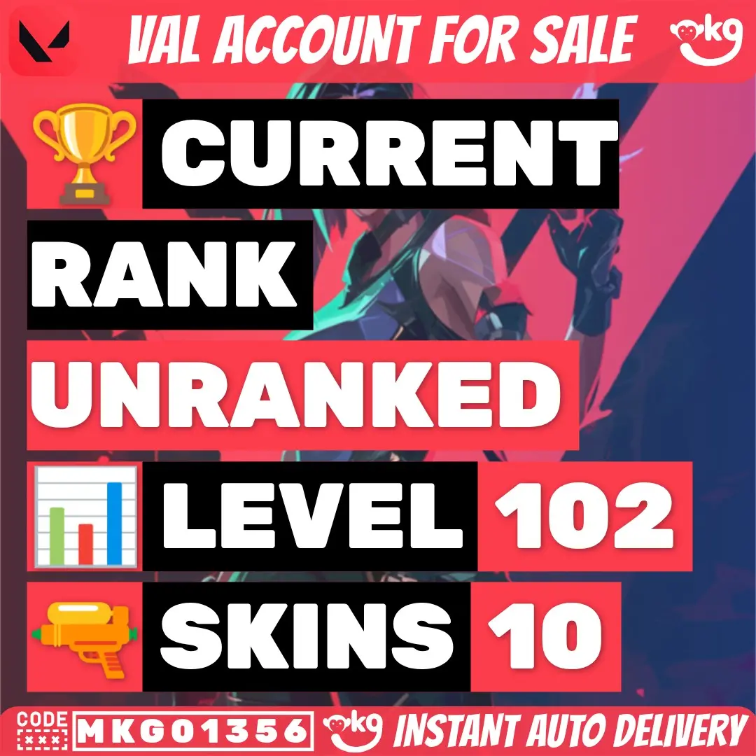 Valorant Account for PC | Rank: Unranked, Level: 102 - MKG - iGV