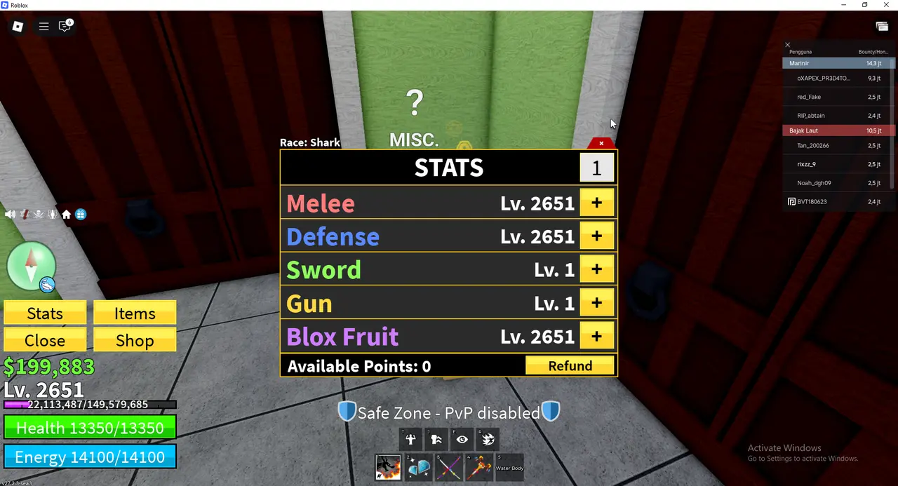 Lv 2651 |V3 Shark Racess| Permanent Portal & Light| Mythical T-Rex ...