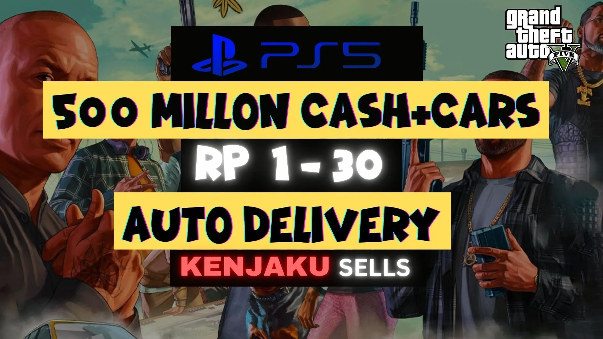 PS5 GTA 5 Modded Account + 500 Million Total ( Cash + Cars ) + Full ...