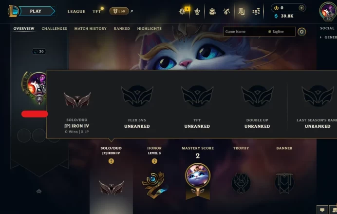 [ JP ] IRON IV 0LP Smurf lvl 30 35K To 55K Blue Essence 1-6 Premium ...