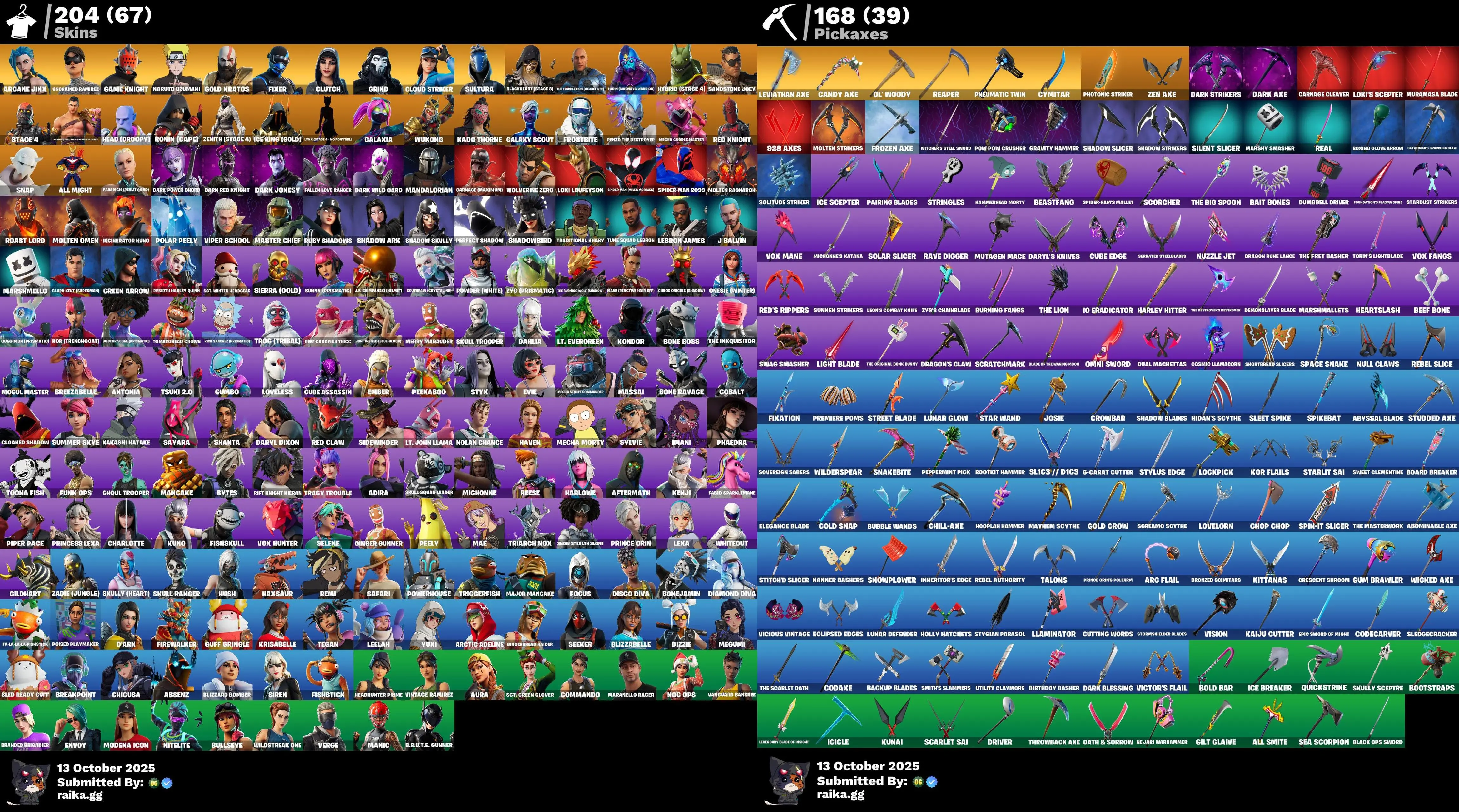 [PC/PSN] 204 skins | Leviathan Axe | Arcane Jinx | Unchained Ramirez ...