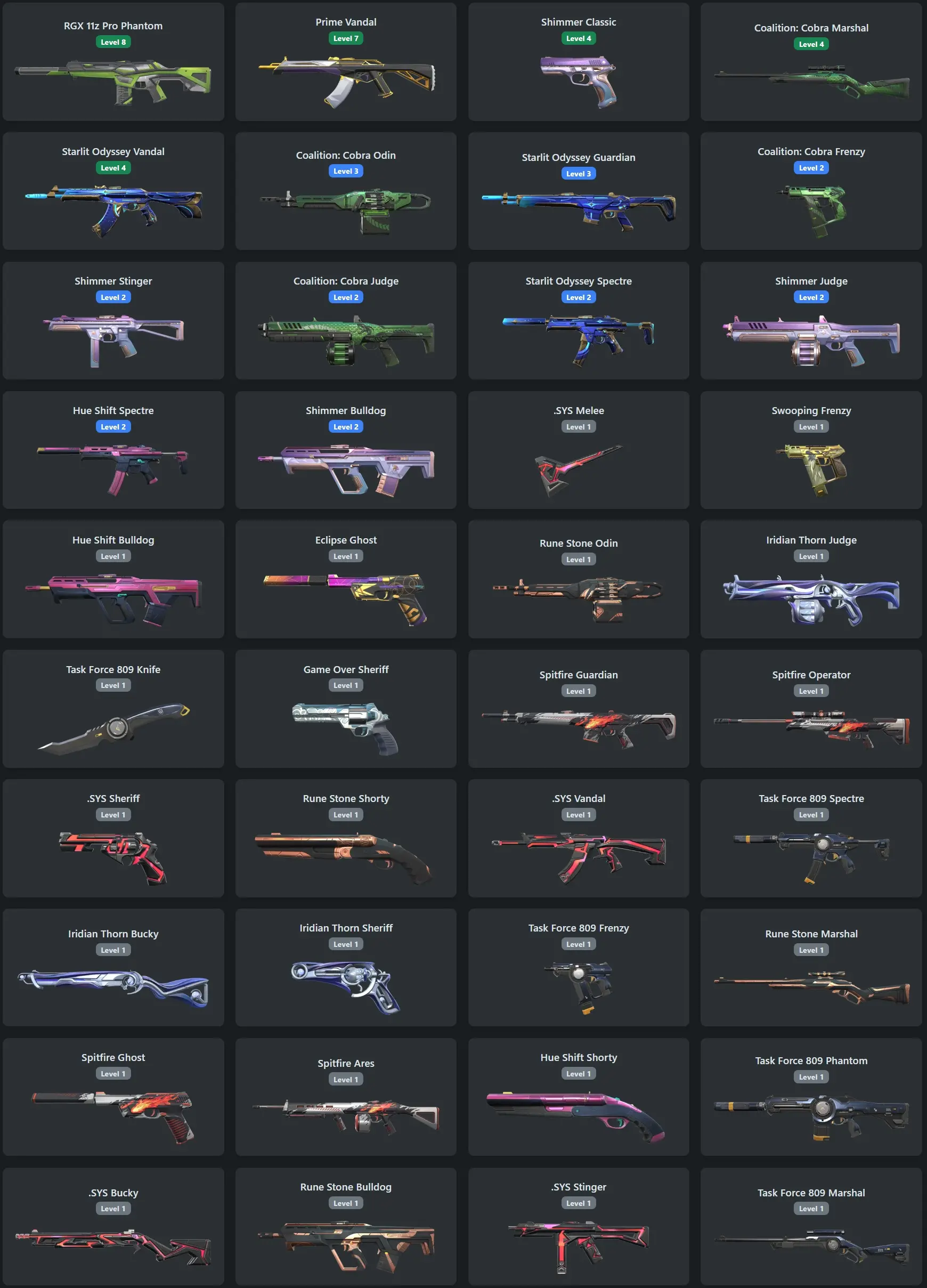 Rent Valorant Account - Rgx 11z Pro Phantom-Prime Vandal-.SYS Melee - iGV