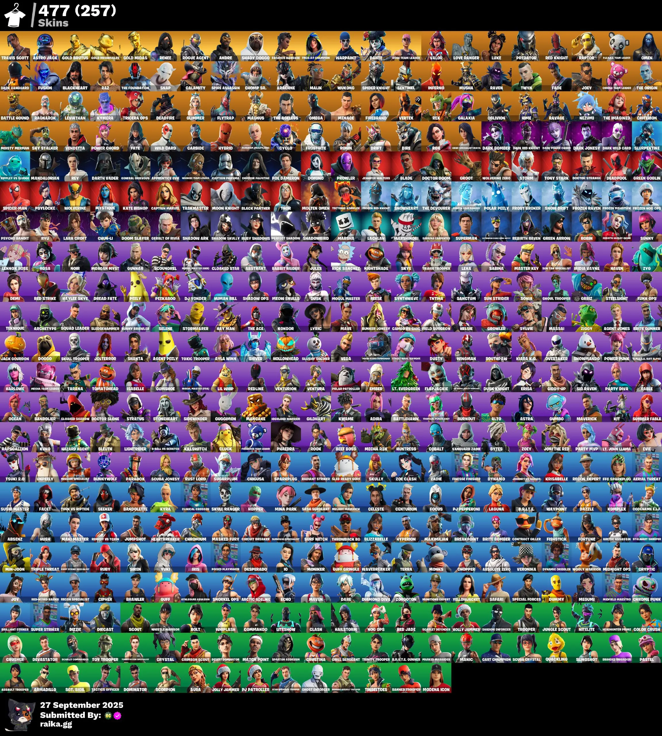 [PC/PSN/XBOX] 477 skins | OG STW | Travis Scott | Astro Jack ...