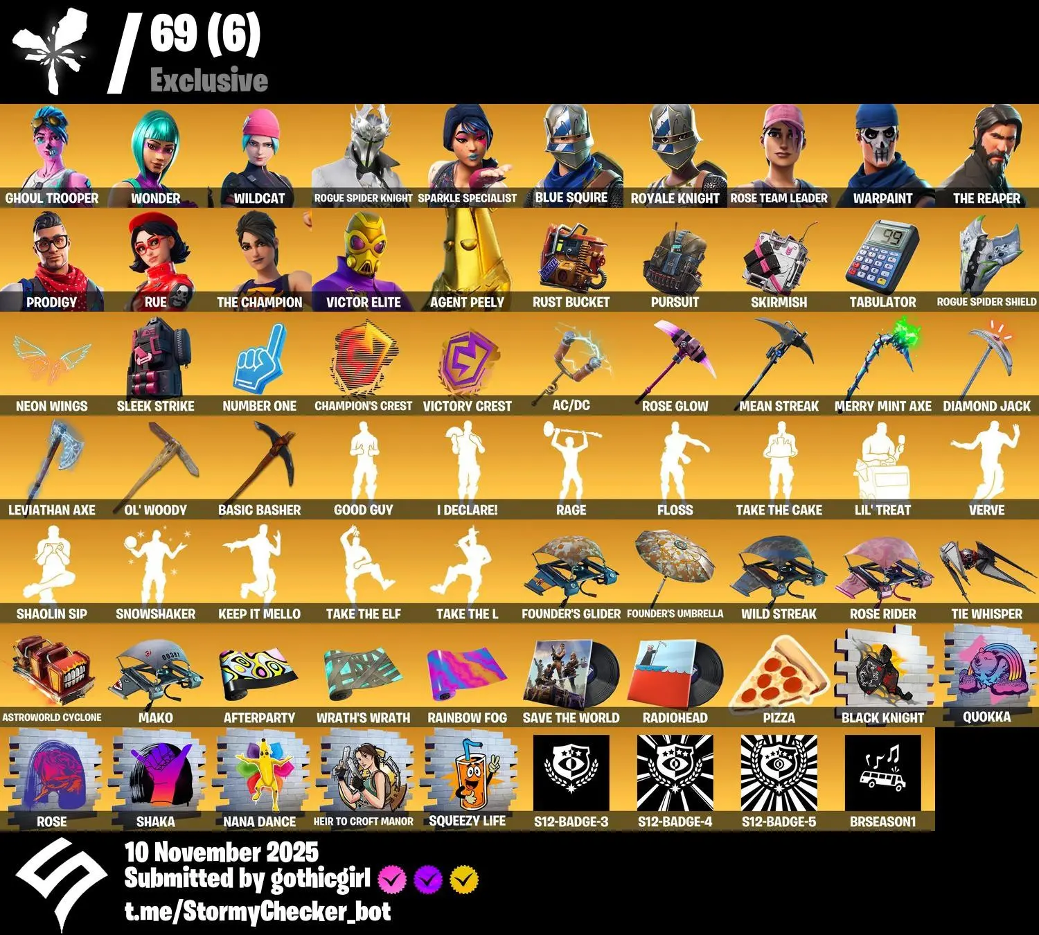 303 Skins | OG Ghoul | Golden peely | Wonder | Wildcat | Rue | Rogue ...