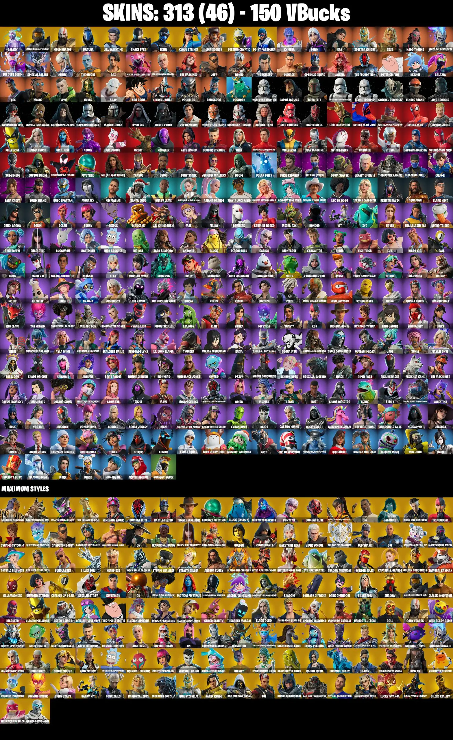 [PC/XBOX] 313 SKINS / Galaxy / Master Chief [Matte Black] / Gold Kratos ...