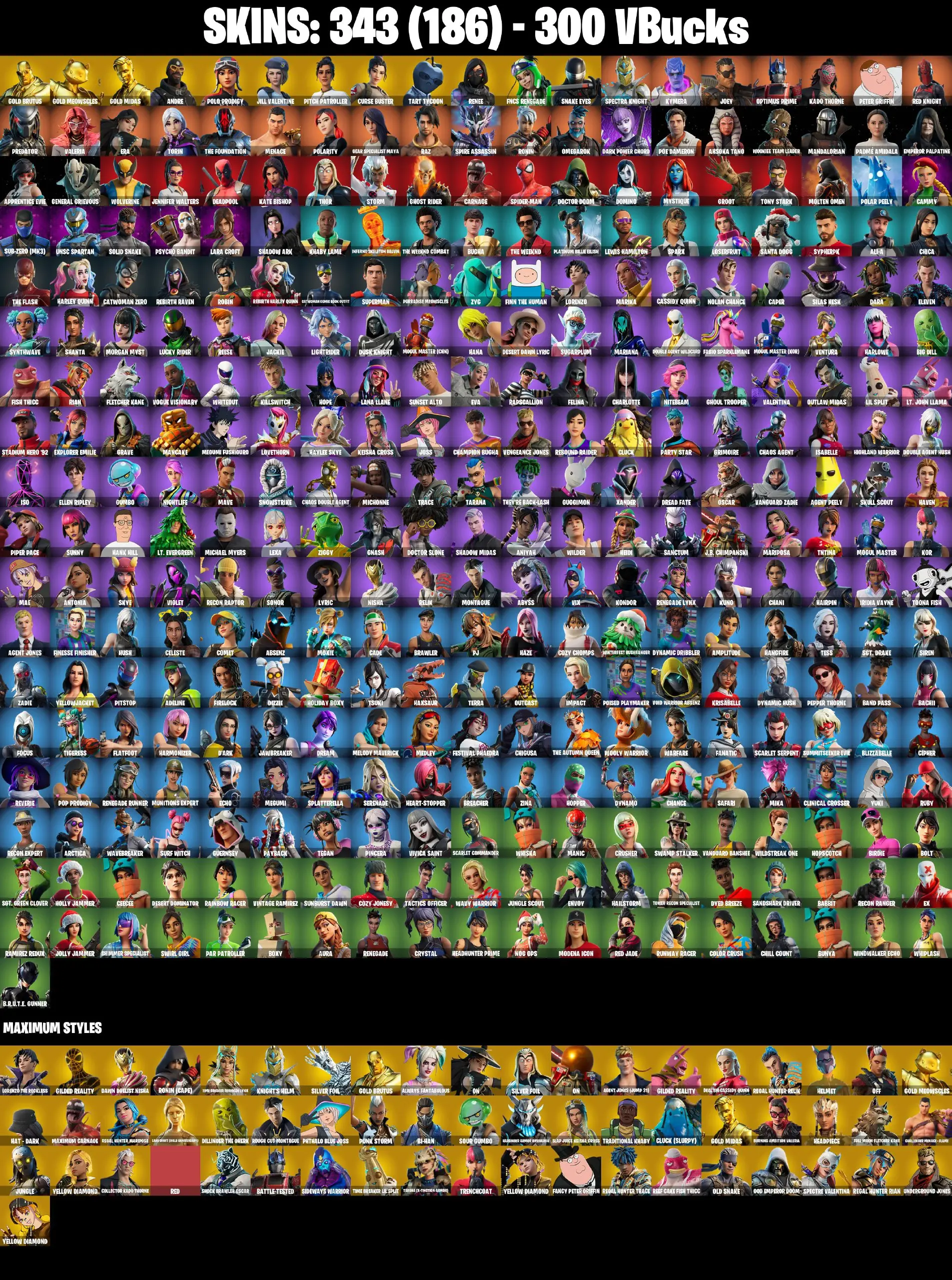 (PC) 300 VB) 343 SKINS / Gold Brutus | Gold Meowscles | Gold Midas ...