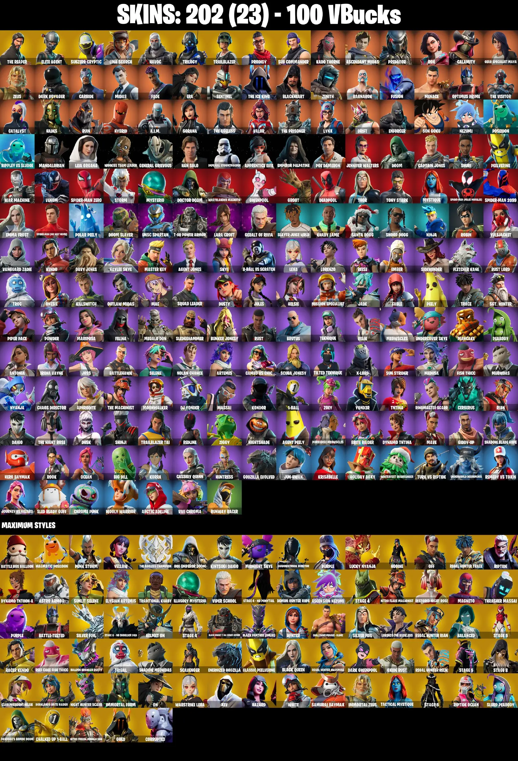 (PC/XBOX) 100 VB) 202 skins | The Reaper | Elite Agent | Subzero ...