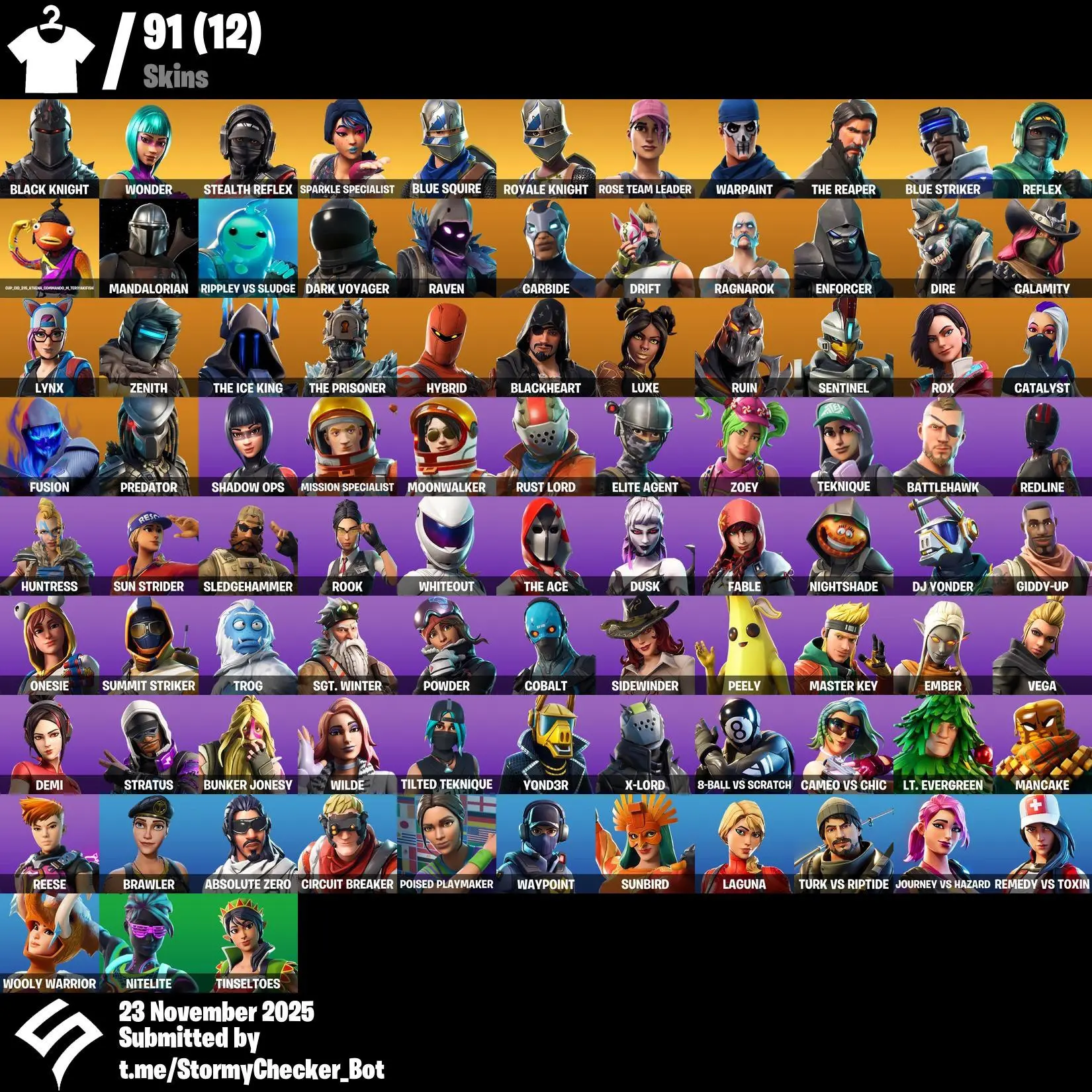 [PC/XBL/PSN] | 91 Skins| Wonder| Black Knight| Merry Mint| Stealth ...
