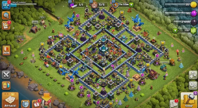 Clash Of Clans | Town Hall 12 | 129 Level | Free Name | Instant ...