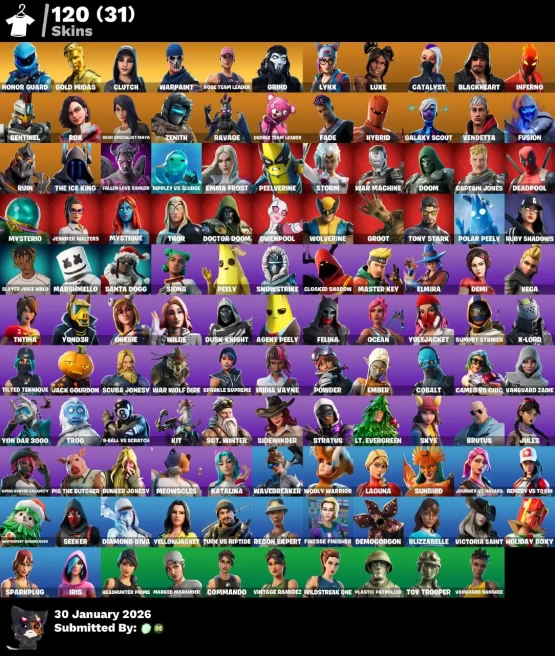 Full Access | 120 skins | OG STW | Honor Guard | Clutch | Grind | Gold ...
