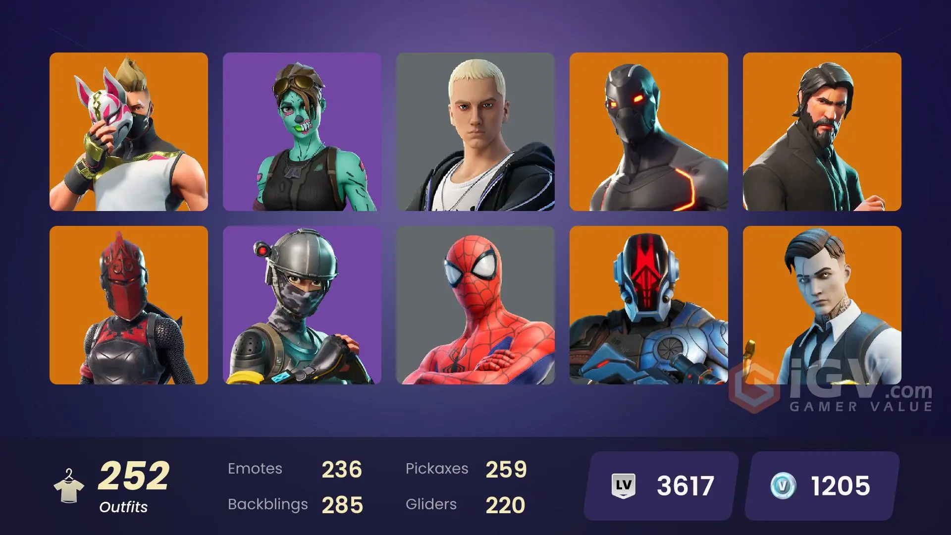252 skins | OG STW | The Reaper | Elite Agent | Take The L | Gold ...
