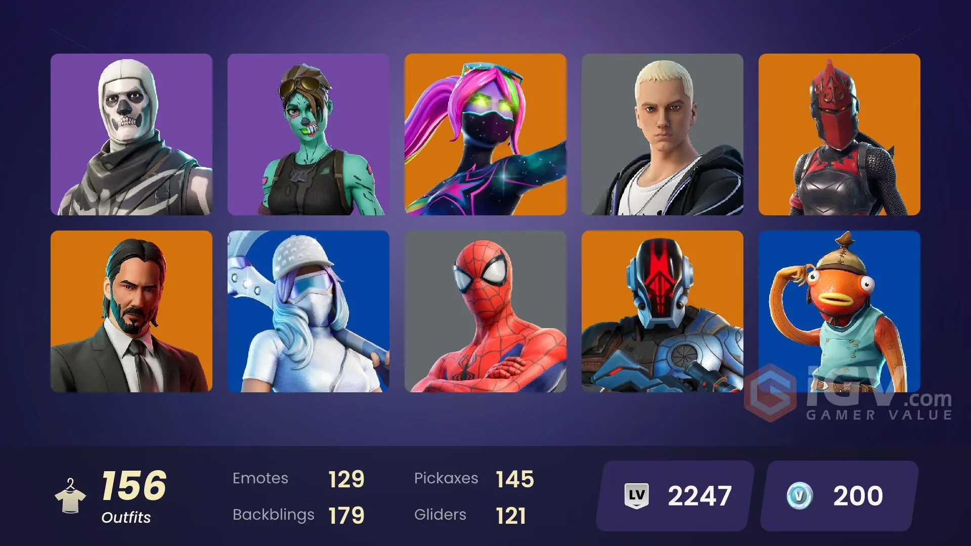 [PC/PSN/XBOX] 156 skins | Master Chief (Matte Black) | John Wick | The Champion | The Foundation ...