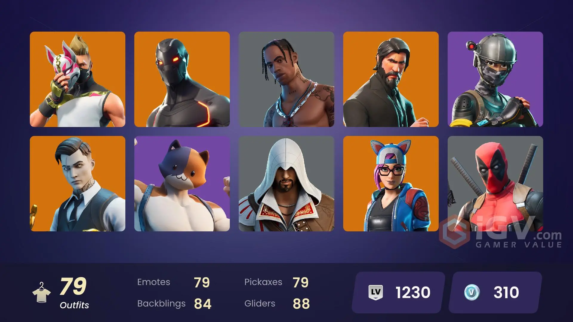 (PC/PSN/XBOX) 310 VB) 79 SKINS / TRAVIS SCOTT / THE REAPER / ELITE ...